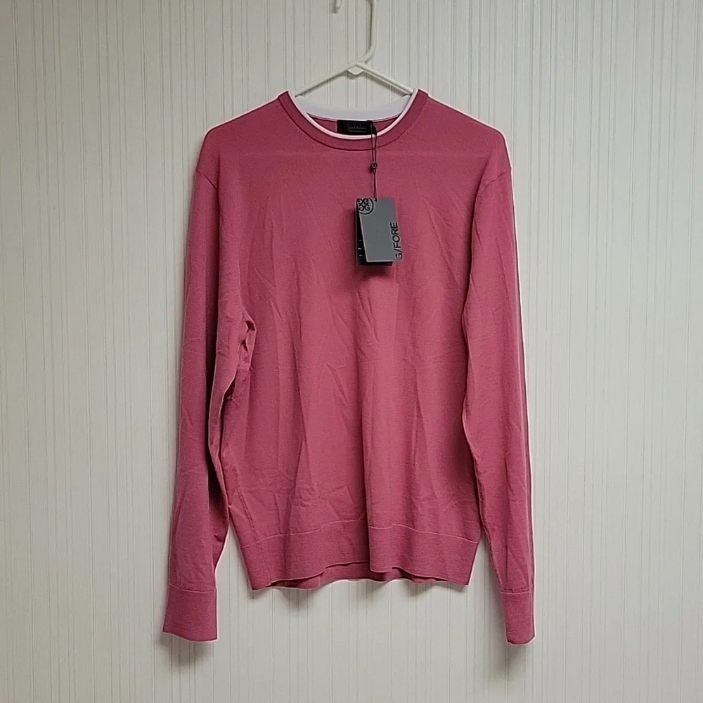 G/FORE | Sweaters | Gfore Long Sleeve Crew Neck Pink Sweater Mens Large ...